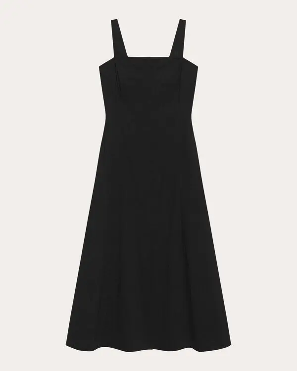 Theory Good Linen Square Neck Flared Midi Dress