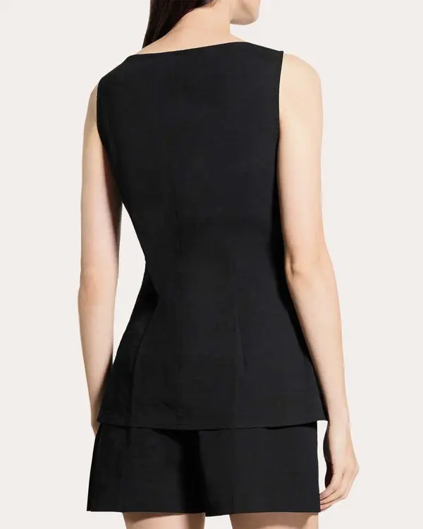 Theory Boatneck Vest Top - Black