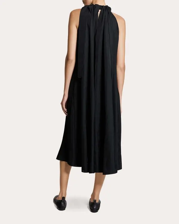 Theory Washed Twill Drawstring Tank Midi Dress