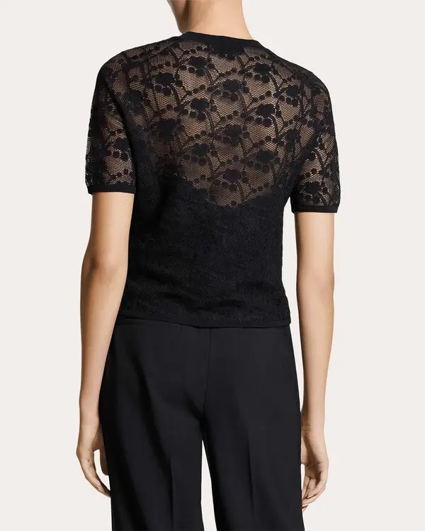 Theory Floral Lace Button-up Top