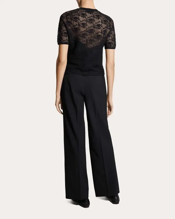 Theory Floral Lace Button-up Top