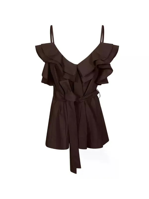 P.a.r.o.s.h Ruffled Belted Blouse - Brown