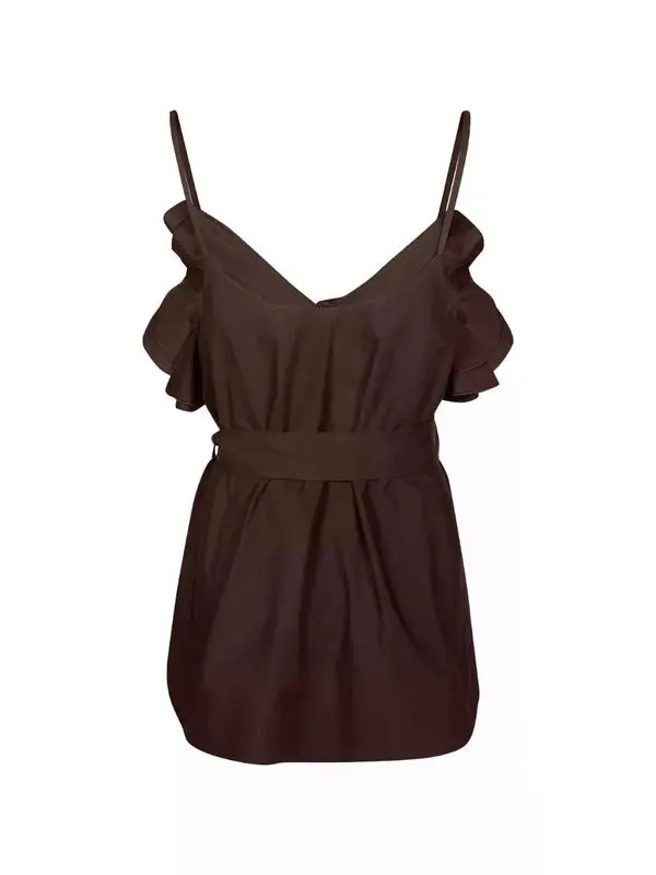 P.a.r.o.s.h Ruffled Belted Blouse - Brown