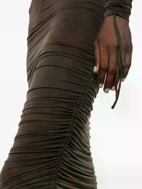 Balmain Draped Midi Dress - Brown
