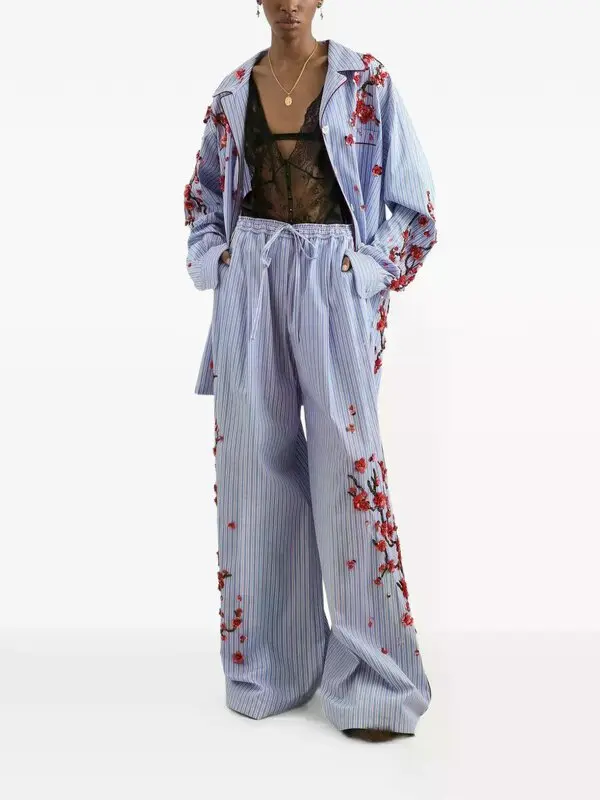 Dolce & Gabbana Poplin Trousers With Embroidery