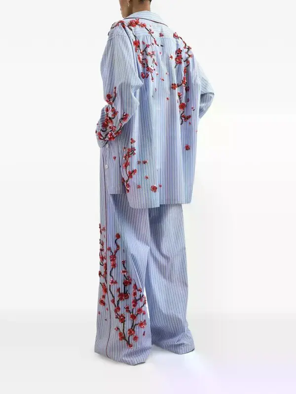 Dolce & Gabbana Poplin Trousers With Embroidery