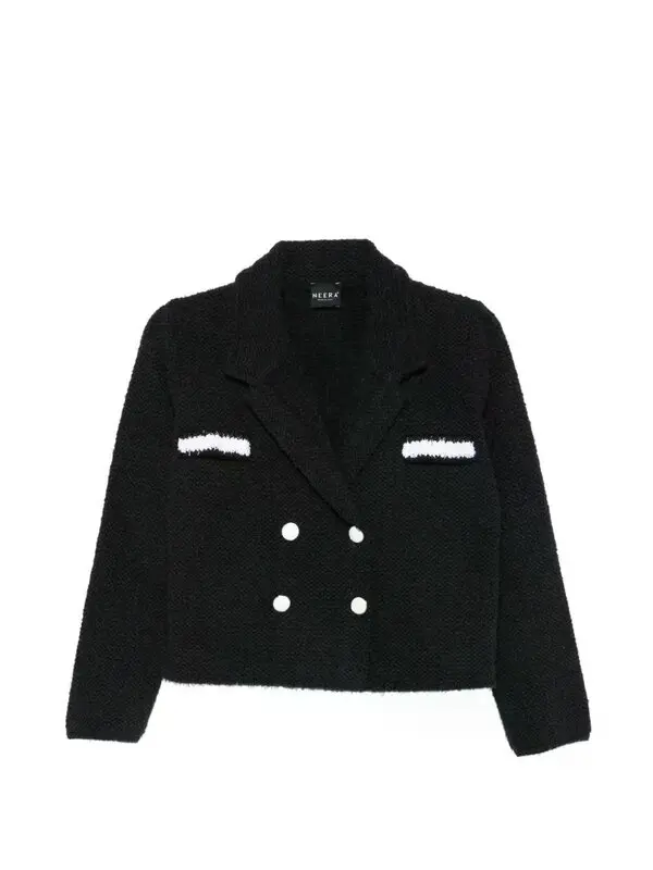 NEERA Double-breasted Cropped Jacket - Black