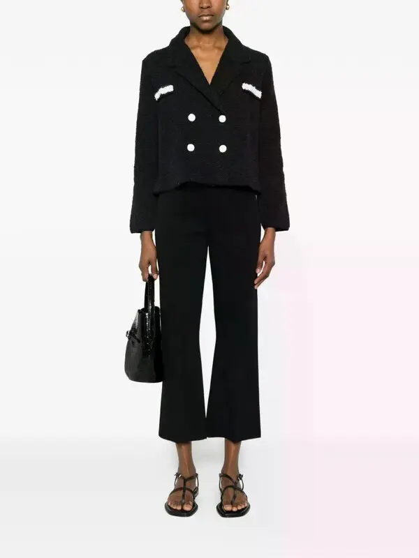 NEERA Double-breasted Cropped Jacket - Black
