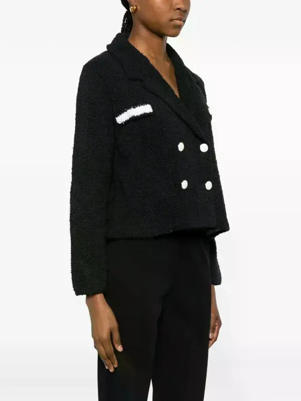NEERA Double-breasted Cropped Jacket - Black