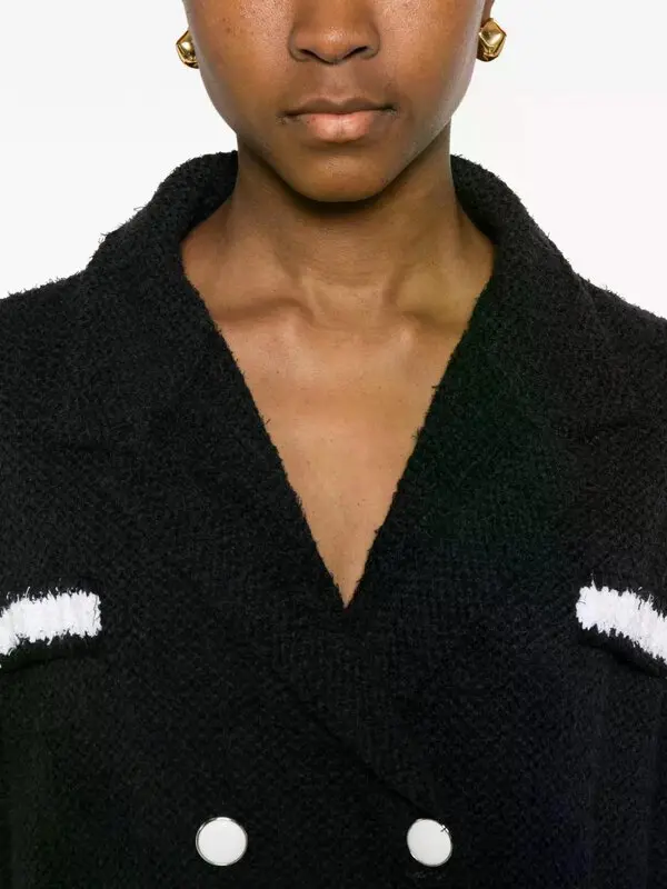NEERA Double-breasted Cropped Jacket - Black