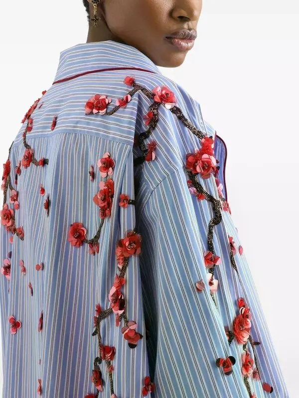 Dolce & Gabbana Poplin Shirt With Cherry Tree Embroidery