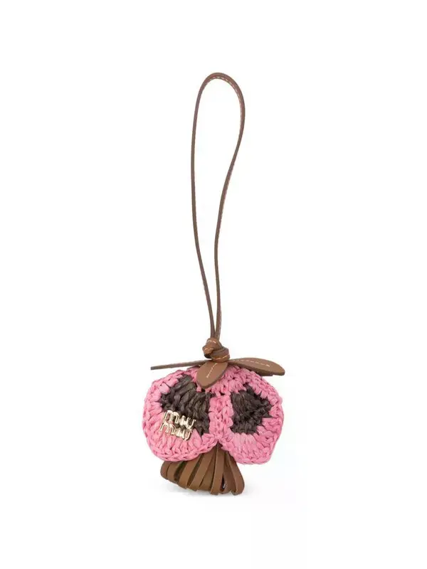 Miu Miu Leather And Raffia-effect Yarn Trick - Brown