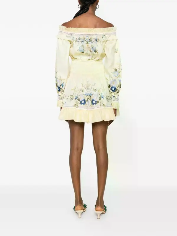 SELF-PORTRAIT Off-shoulder Floral Mini Dress