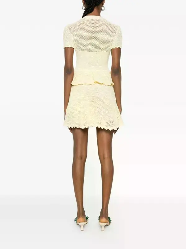 self portrait crochet mini dress Self Portrait Women's Cream Crochet Contrast Trim Mini Dress, Cream, Off  White, White, XS at Amazon Women's Clothing store