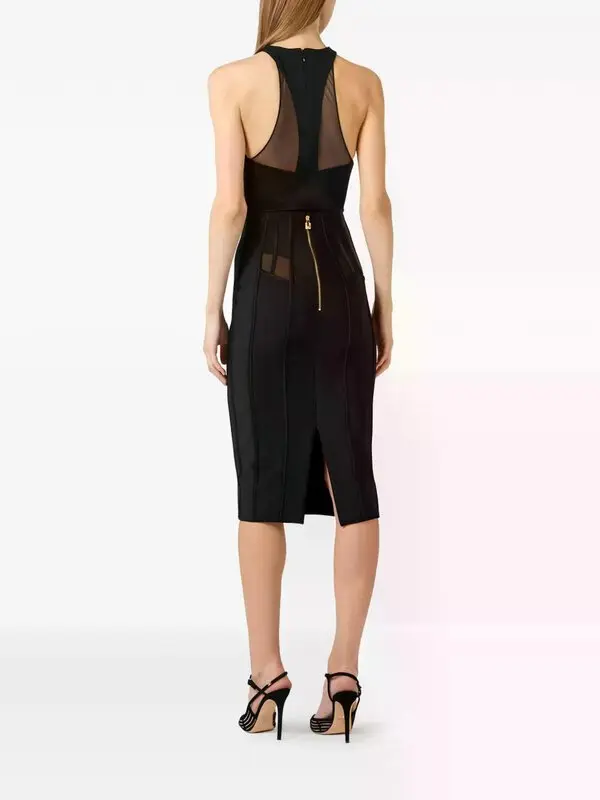 Elisabetta Franchi Jersey And Tulle Bodysuit With Cut-outs