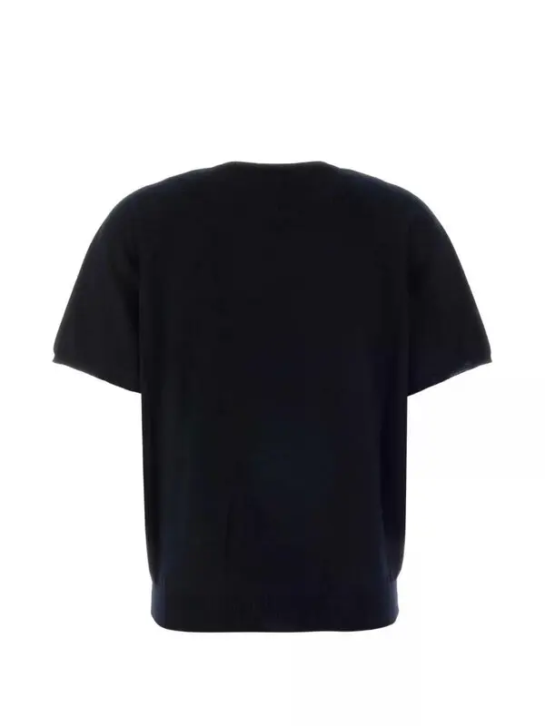 Miu Miu Logo-intarsia Raglan-sleeve Sweater