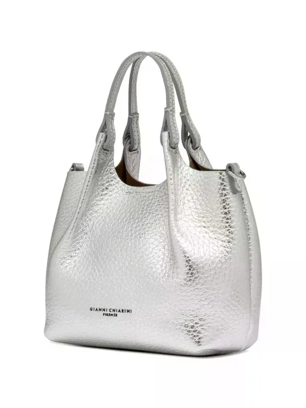 GIANNI CHIARINI Dua Leather Shoulder Bag - Silver