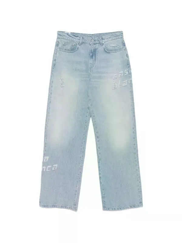 Casablanca Ripped Letter Jeans