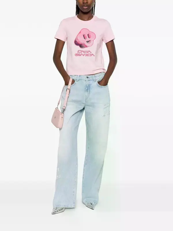 Casablanca Ripped Letter Jeans