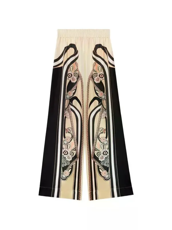 La DoubleJ Floral-print Palazzo Trousers - Neutrals