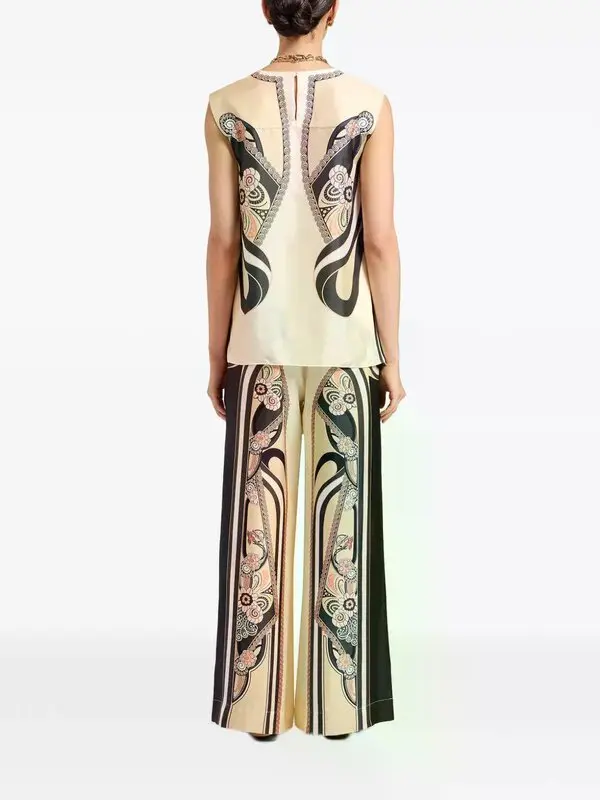 La DoubleJ Floral-print Palazzo Trousers - Neutrals
