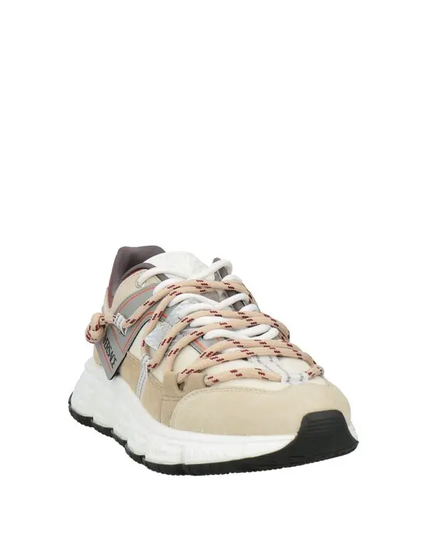 Versace Sneakers Textile Fibers And Calfskin - Beige