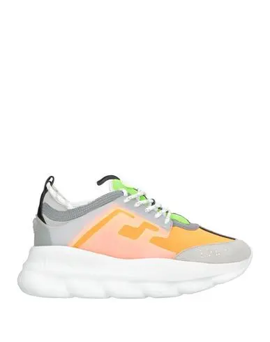 Versace Calfskin And Textile Fiber Sneakers - Orange