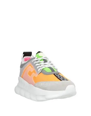 Versace Calfskin And Textile Fiber Sneakers - Orange
