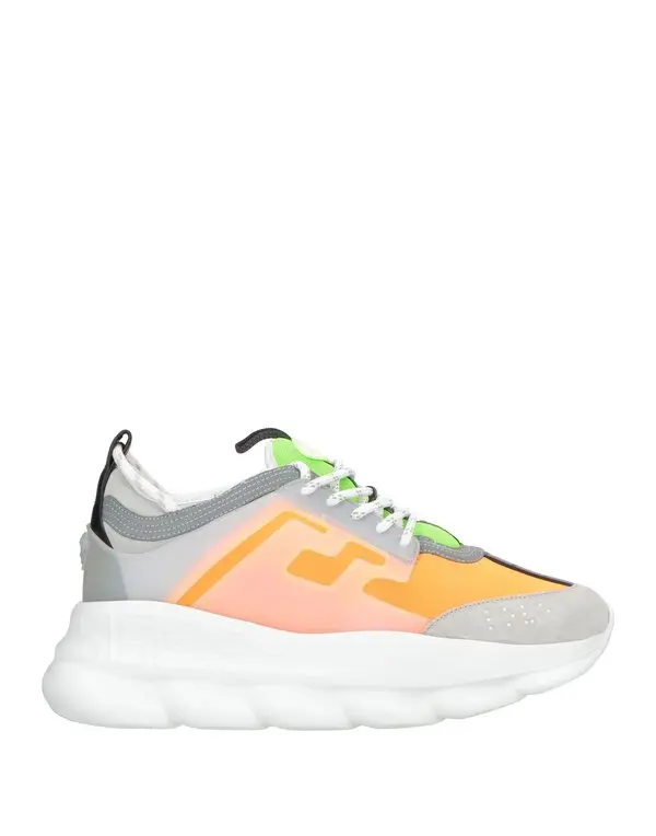 Versace Calfskin And Textile Fiber Sneakers - Orange