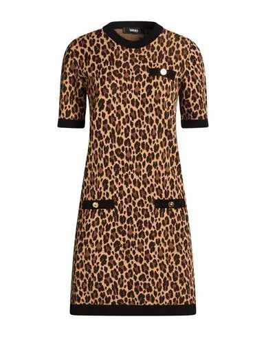 Versace Mini Leopard-print Knit Dress
