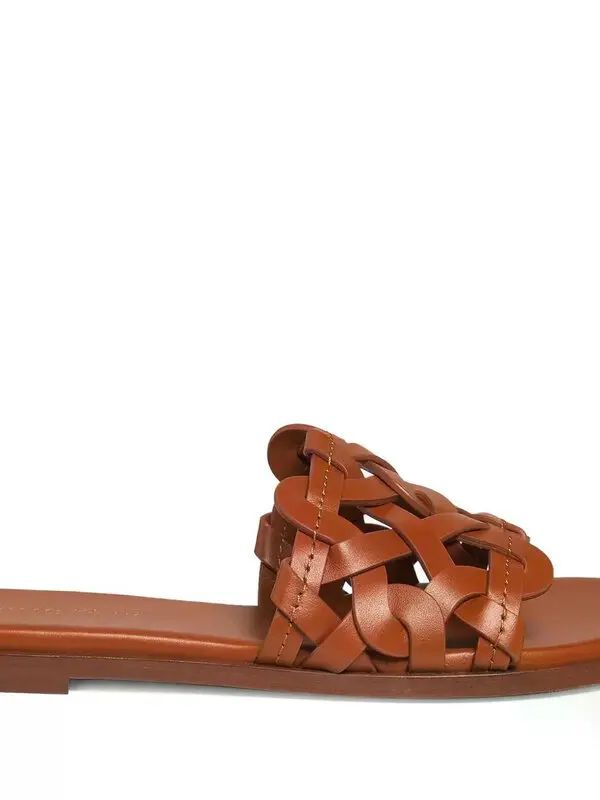 GIANVITO ROSSI Woven Flat Sandals - Brown