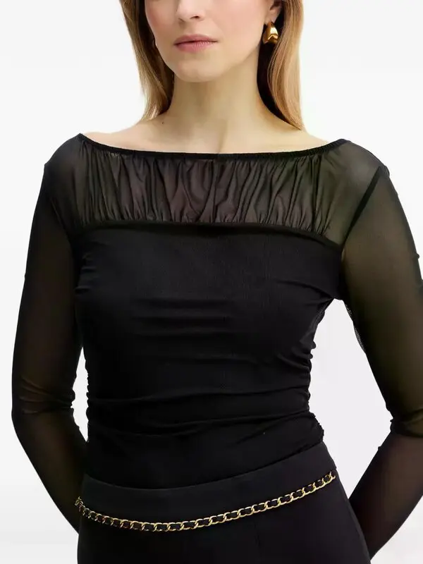 Guess Kadelyn Gathered-detail Long-sleeve Top