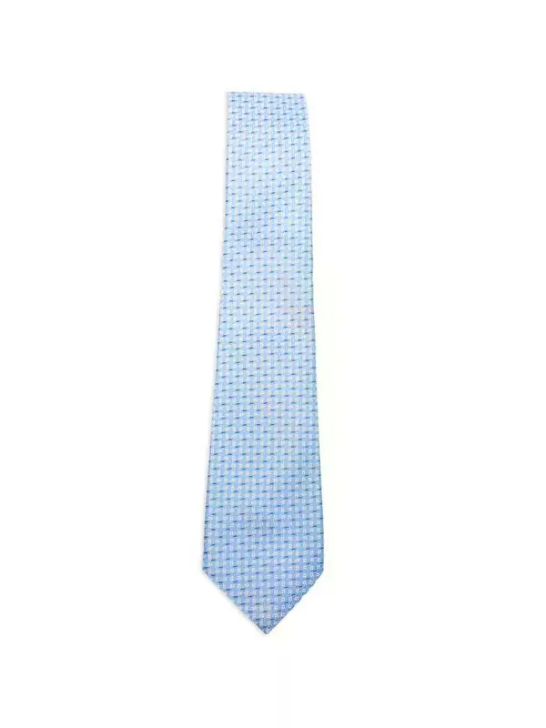 Canali Patterned Neck Tie - Blue