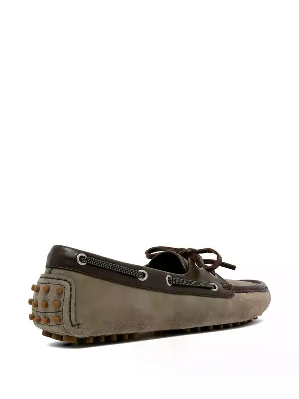 Brunello Cucinelli Lace-up Suede Boat Shoes - Neutrals