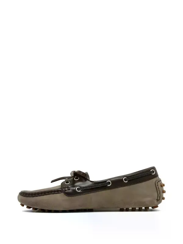 Brunello Cucinelli Lace-up Suede Boat Shoes - Neutrals