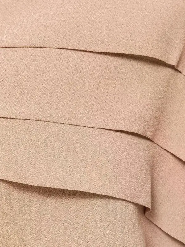 NISSA Pleat-detail Chiffon Top - Neutrals