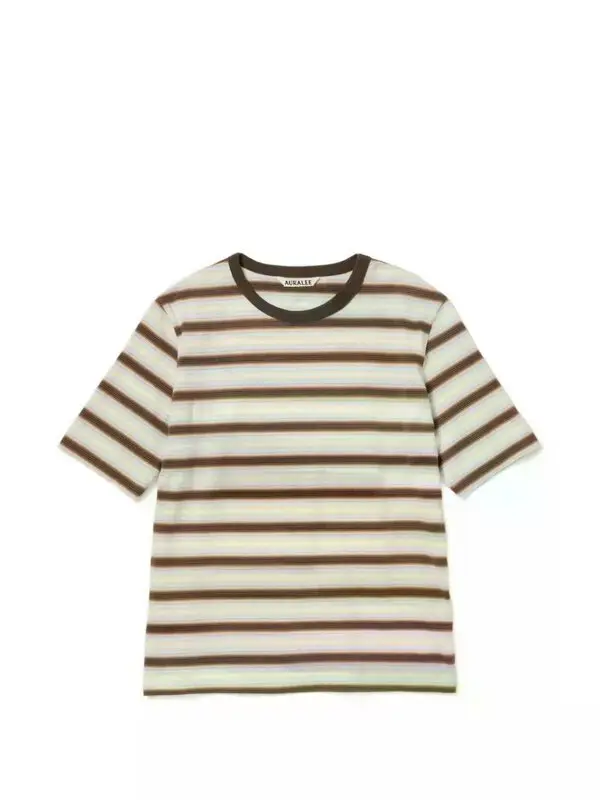 Auralee Striped Pattern T-shirt