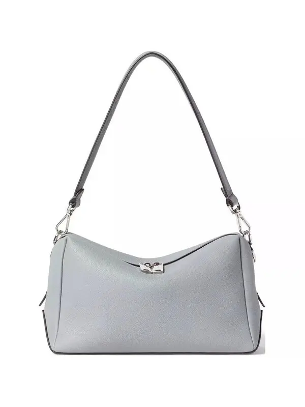 Fendi Leather Messenger Bag - Grey