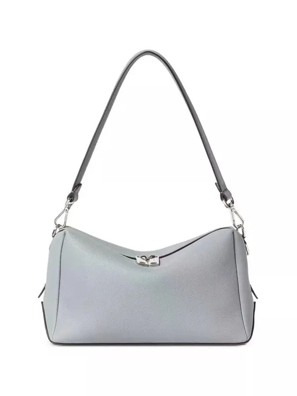 Fendi Leather Messenger Bag - Grey