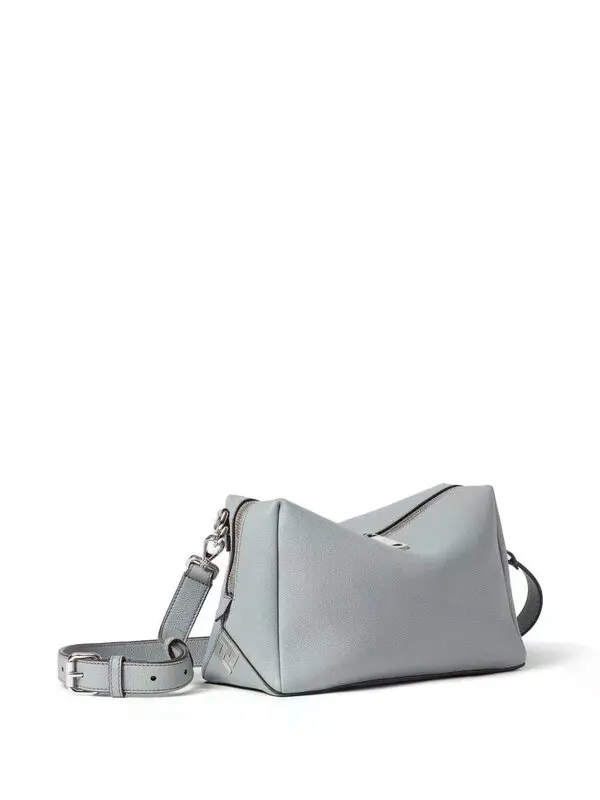 Fendi Leather Messenger Bag - Grey