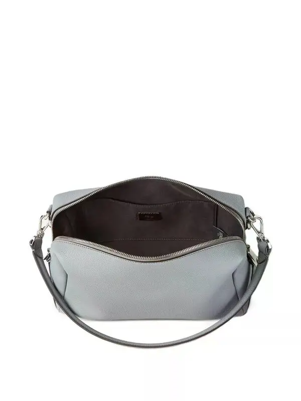 Fendi Leather Messenger Bag - Grey
