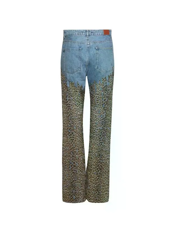 Roberto Cavalli Leopard-print Five-pocket Jeans