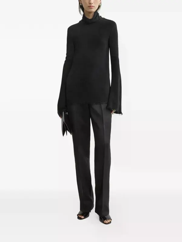 TOTEME Frayed-edge Slim Top - Black