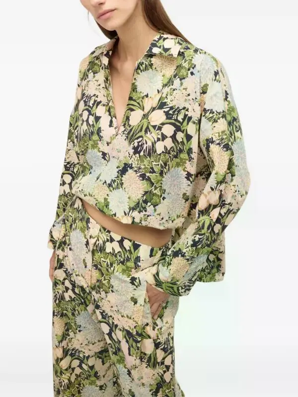 OTTOD'AME Floral Print Cotton Shirt
