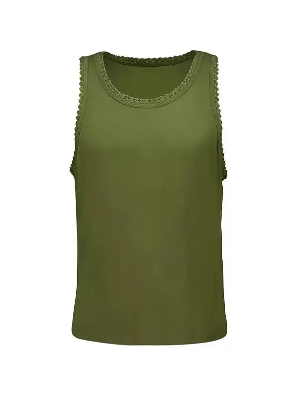 BAZISZT Crochet Trim Vest