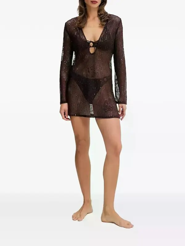 Karl Lagerfeld Logo-plaque Long-sleeve Mini Dress