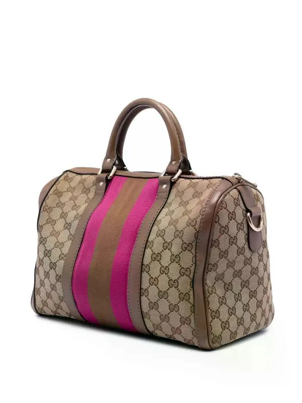Gucci Medium Gg Canvas Web Joy Boston Satchel - Neutrals