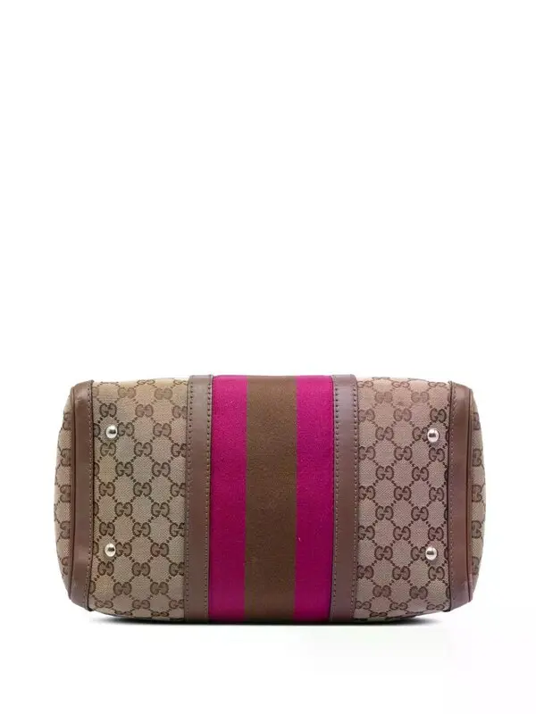 Gucci Medium Gg Canvas Web Joy Boston Satchel - Neutrals