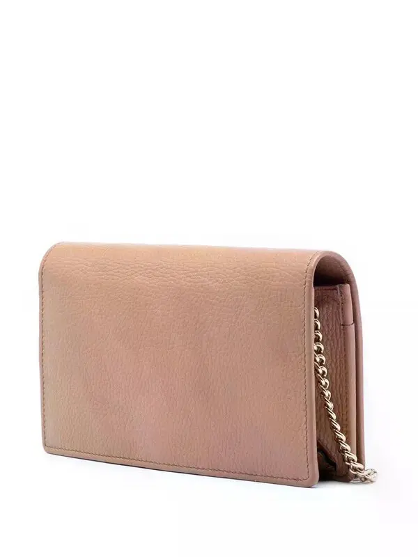 Gucci Pebbled Calfskin Soho Wallet On Chain Crossbody Bag - Neutrals
