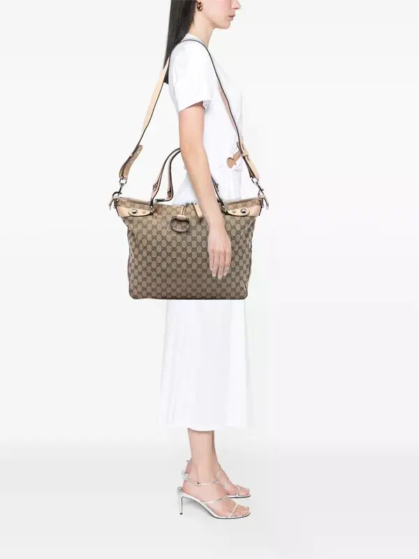 Gucci Gg Canvas Icon Bit Satchel - Neutrals
